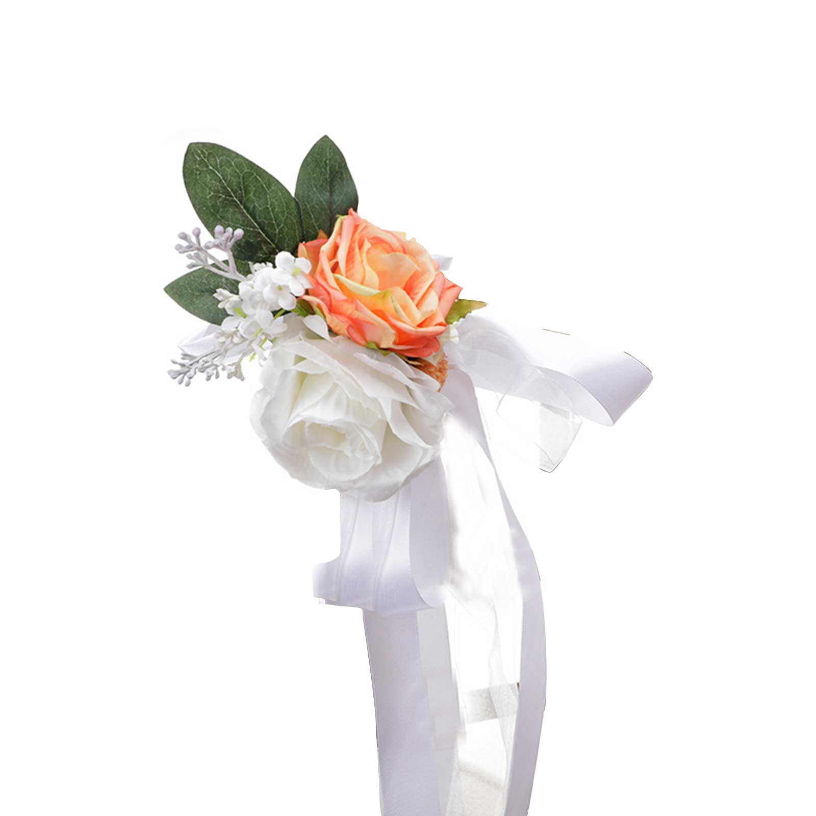 GadgetVLot Rose Emulates Chair Back Flower Wedding Celebration Church ...