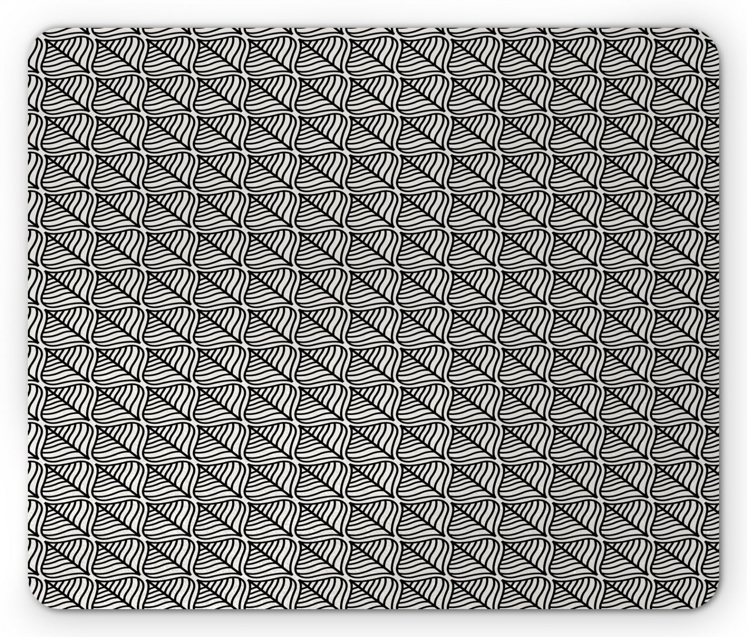 Abstract Mouse Pad, Slanted Art Deco Inspired Pattern of Striped Leafy ...