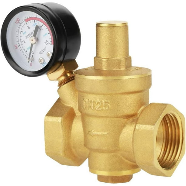 Brass Adjustable Water Pressure Regulator Reducer with Level Indicator ...