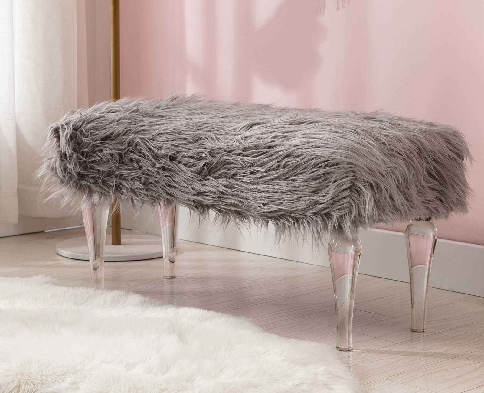 Stella Grey Croc Acrylic Bench - Walmart.com