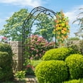 Topbuy 99” Tall Garden Arch Arbor Trellis for Climbing Plants Roses ...