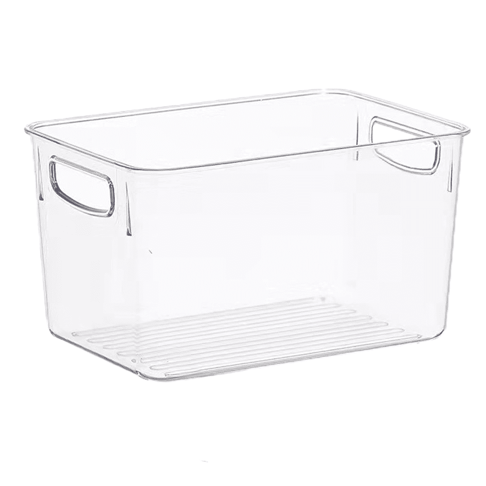 Plastic Bin Storage Organizer Basket Container with Handle for Home ...