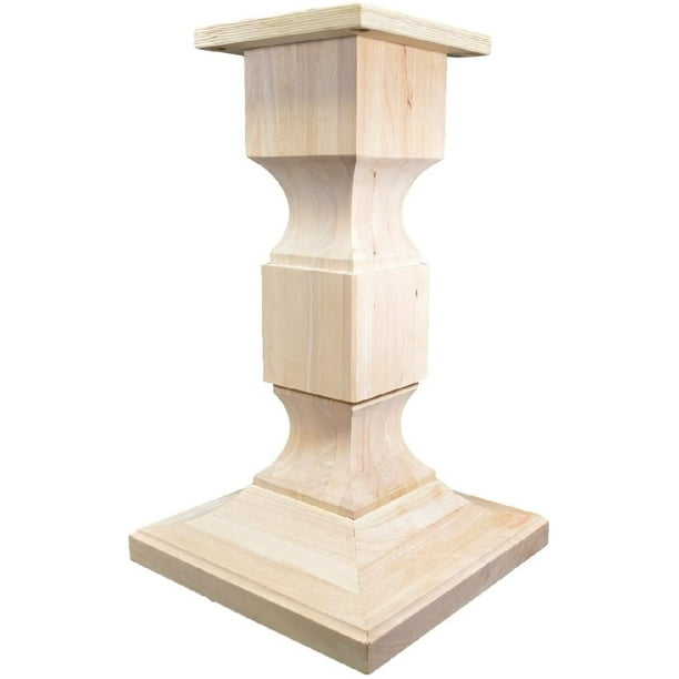 BingLTD - 28" Tall Unfinished Chelsea Square Pedestal Table Base (WH ...