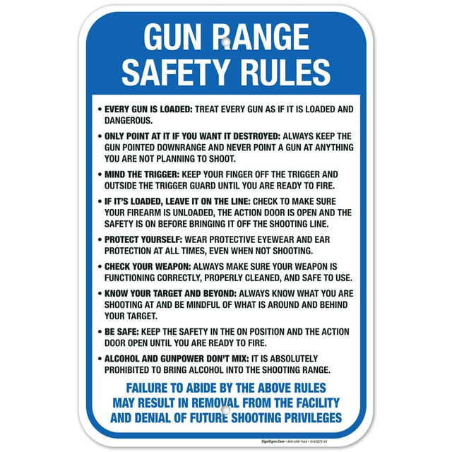 Gun Range Safety Rules Sign, - Walmart.com