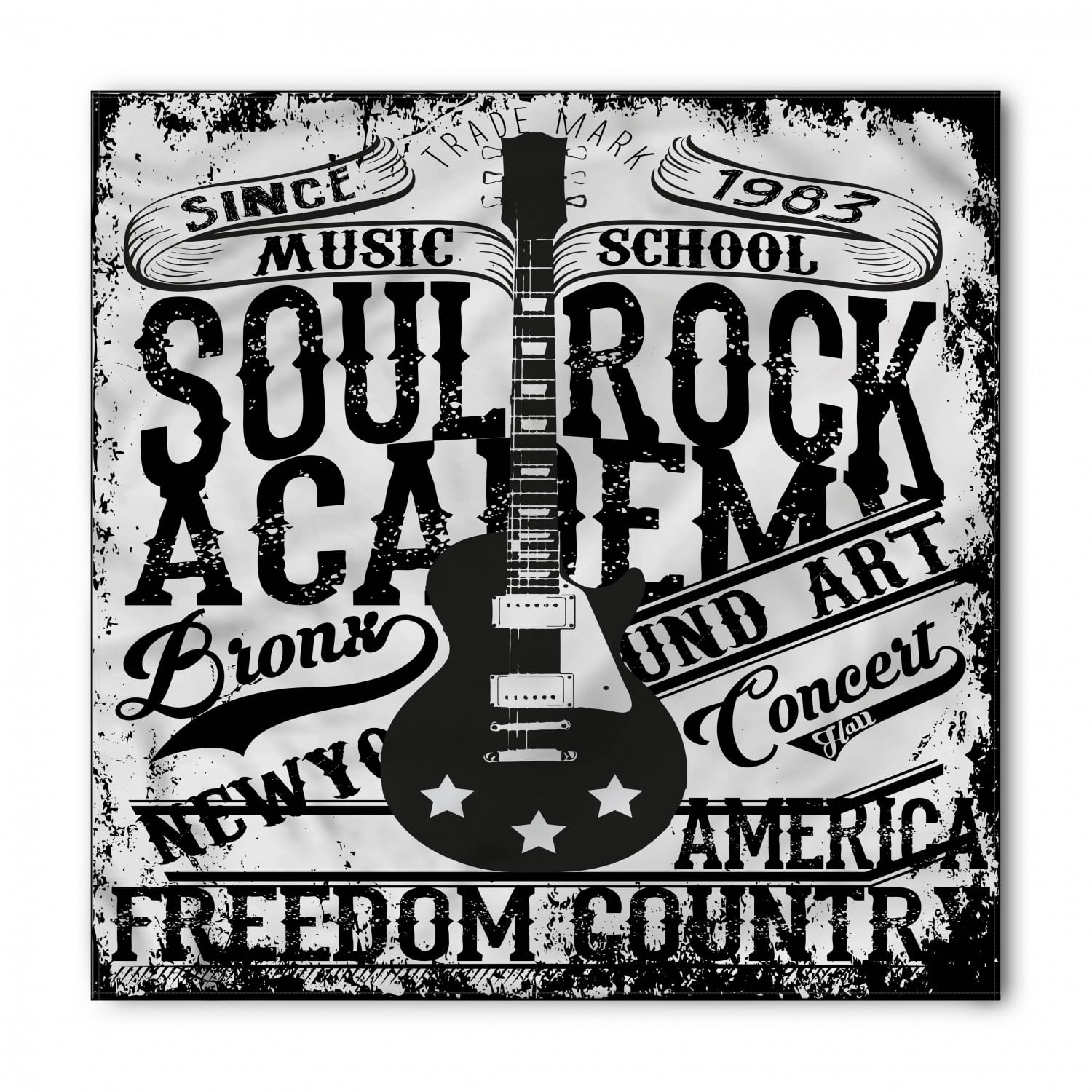 Retro Bandana, Rock Music Poster Image, Unisex Head and Neck Tie, by ...