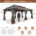 HOTEEL 12x20 Heavy Duty Canopy Gazebo with 6 Mosquito Netting 100% ...