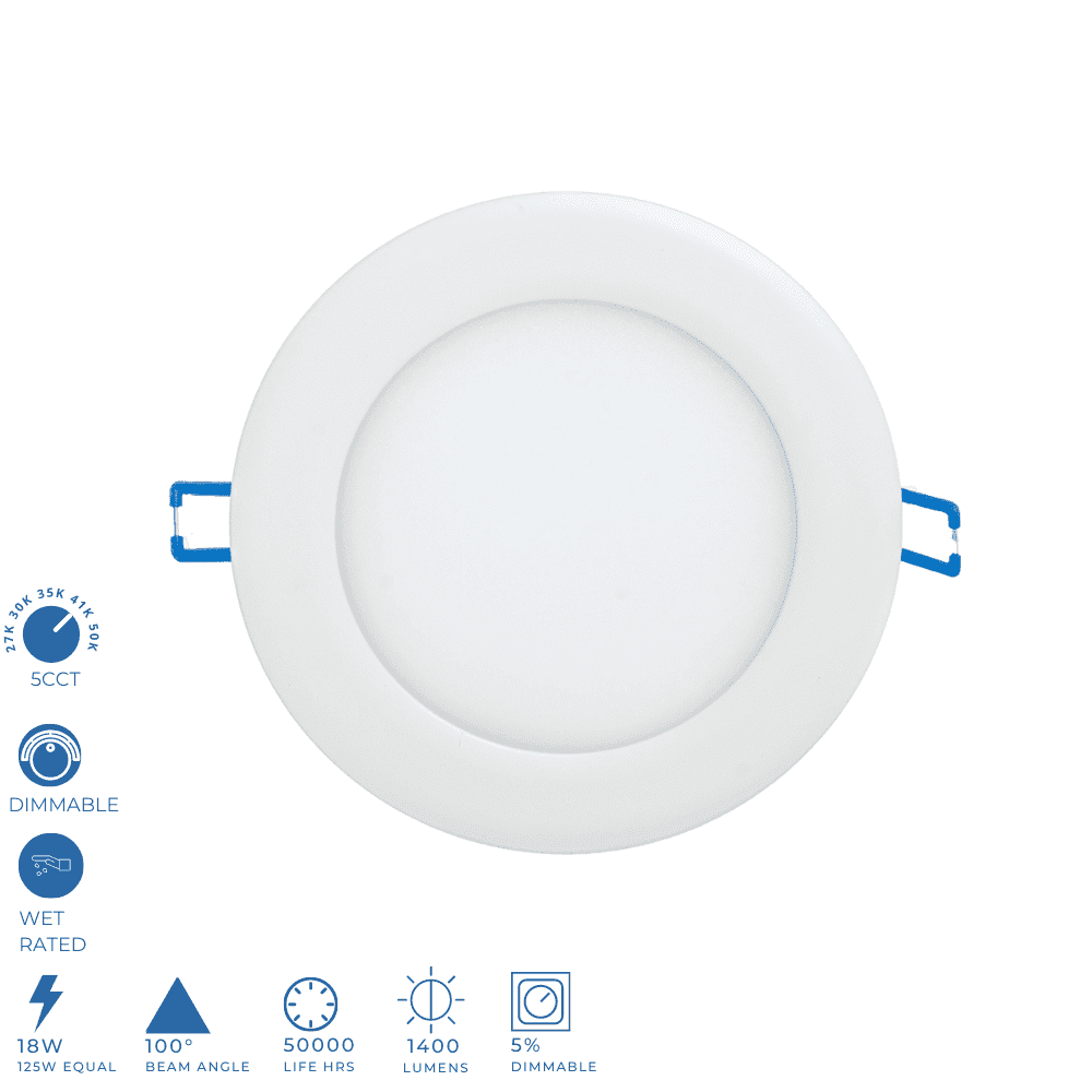 Perlglow 6 inch Slim Ultra-Thin Round Downlight Luminaire, White Finish ...