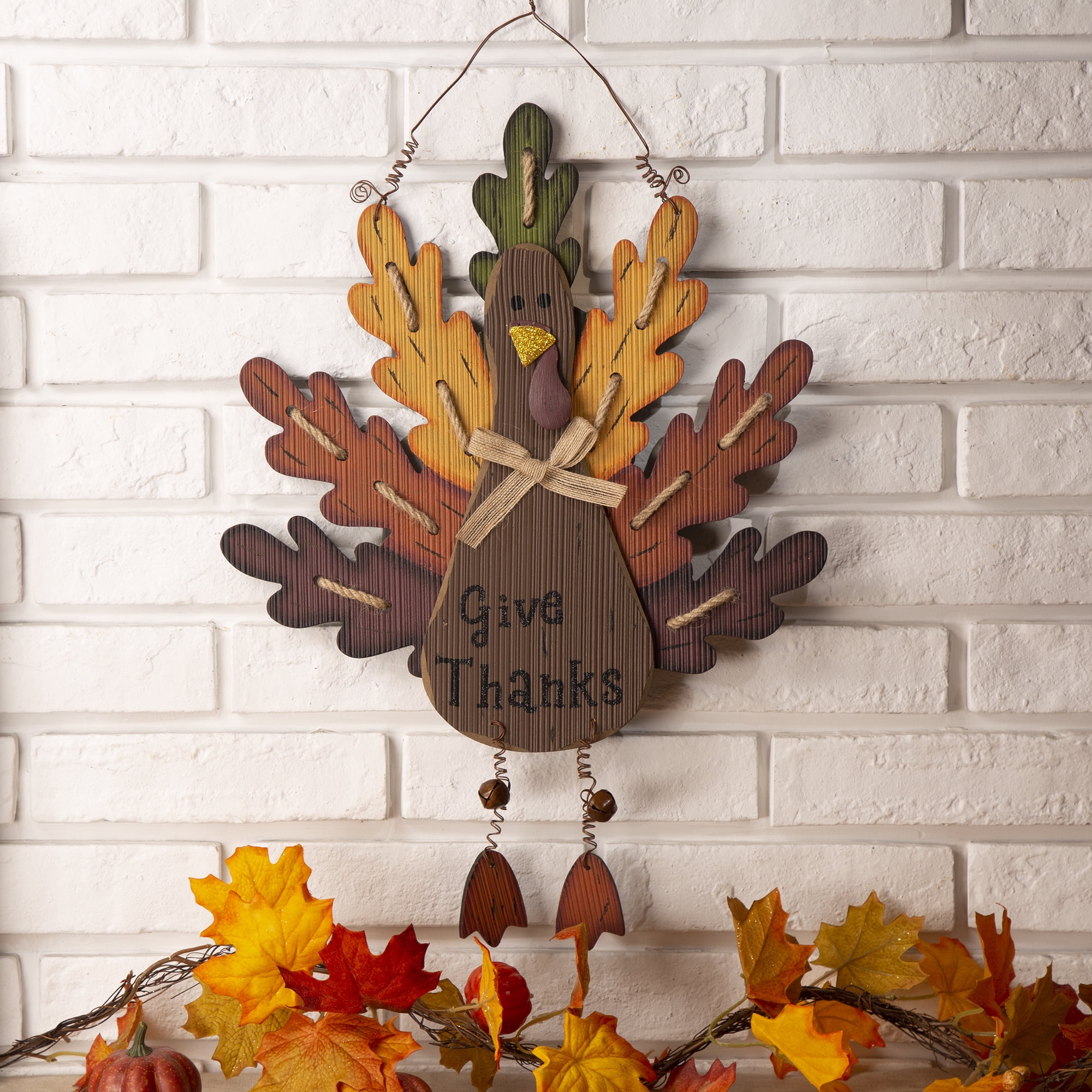 Glitzhome Fall Harvest Thanksgiving Turkey Welcome Sign Stakes Yard ...