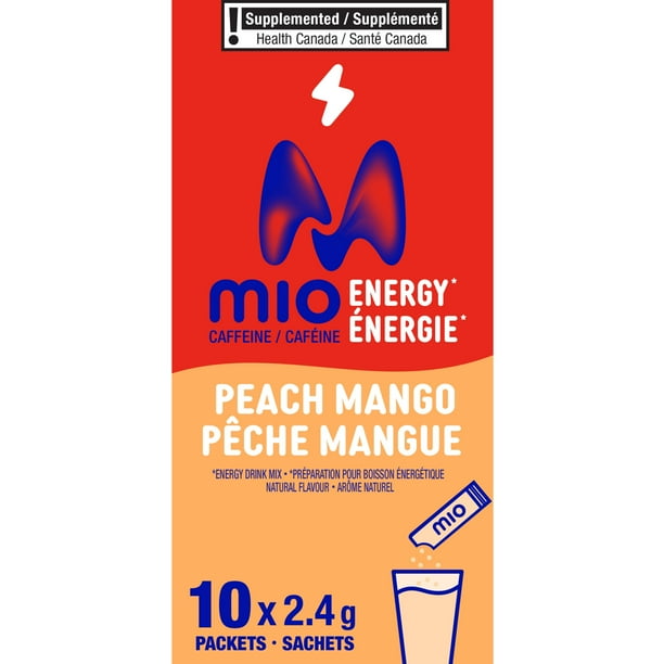 mio Energy Peach Mango Energy Drink Mix, 2.4 g Packets, 10 ct Box, 10pk ...