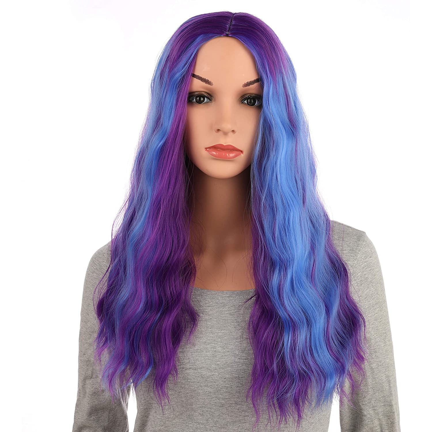 Long Curly Multi-Color Colorful Hair Full Wigs - Charming Lolita ...