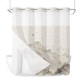 Beige Misty Mountains No Hook Shower Curtain with Snap in Liner, Zen ...