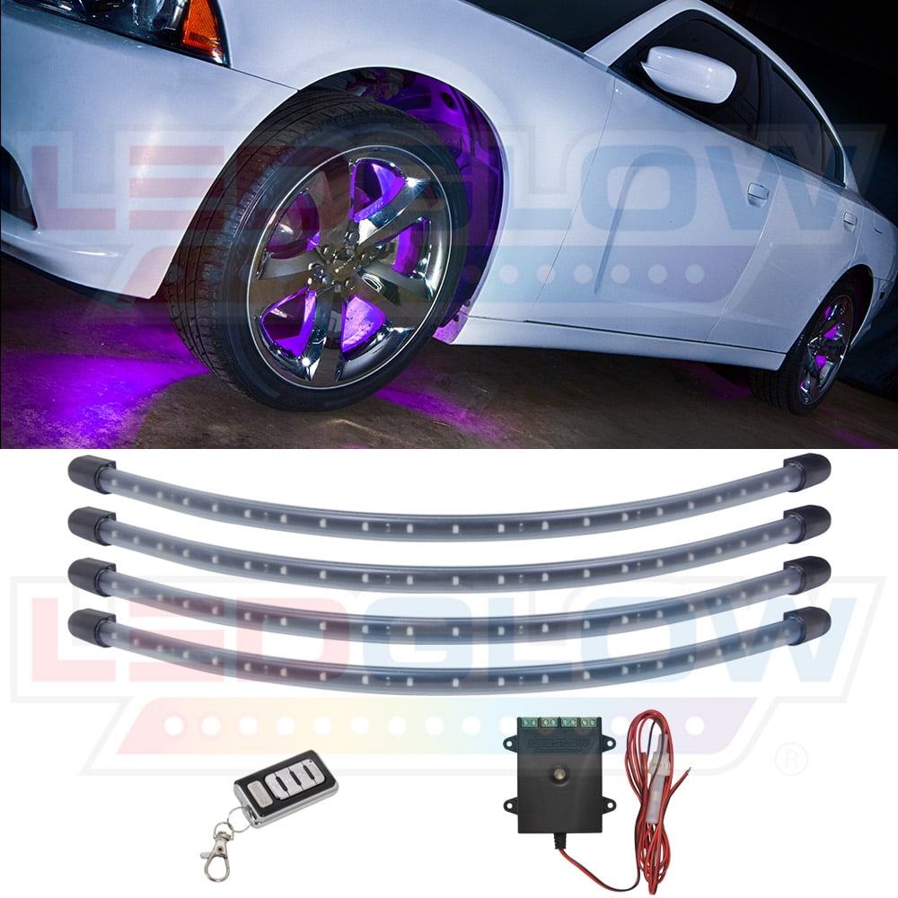 LEDGlow 4pc Purple LED Wheel Well Lighting Kit - Walmart.com - Walmart.com