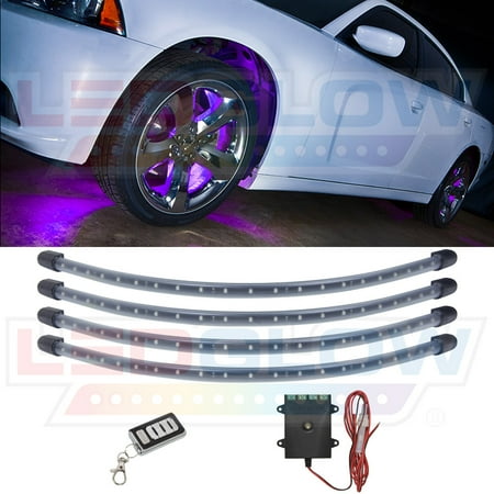 LEDGlow 4pc Purple LED Wheel Well Lighting Kit - Walmart.com