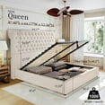 Jocisland Queen Size Velvet Upholstered Sleigh Bed Frame with 52.4 ... Jocisland Queen Size Velvet Upholstered Sleigh Bed Frame with 52.4 ...