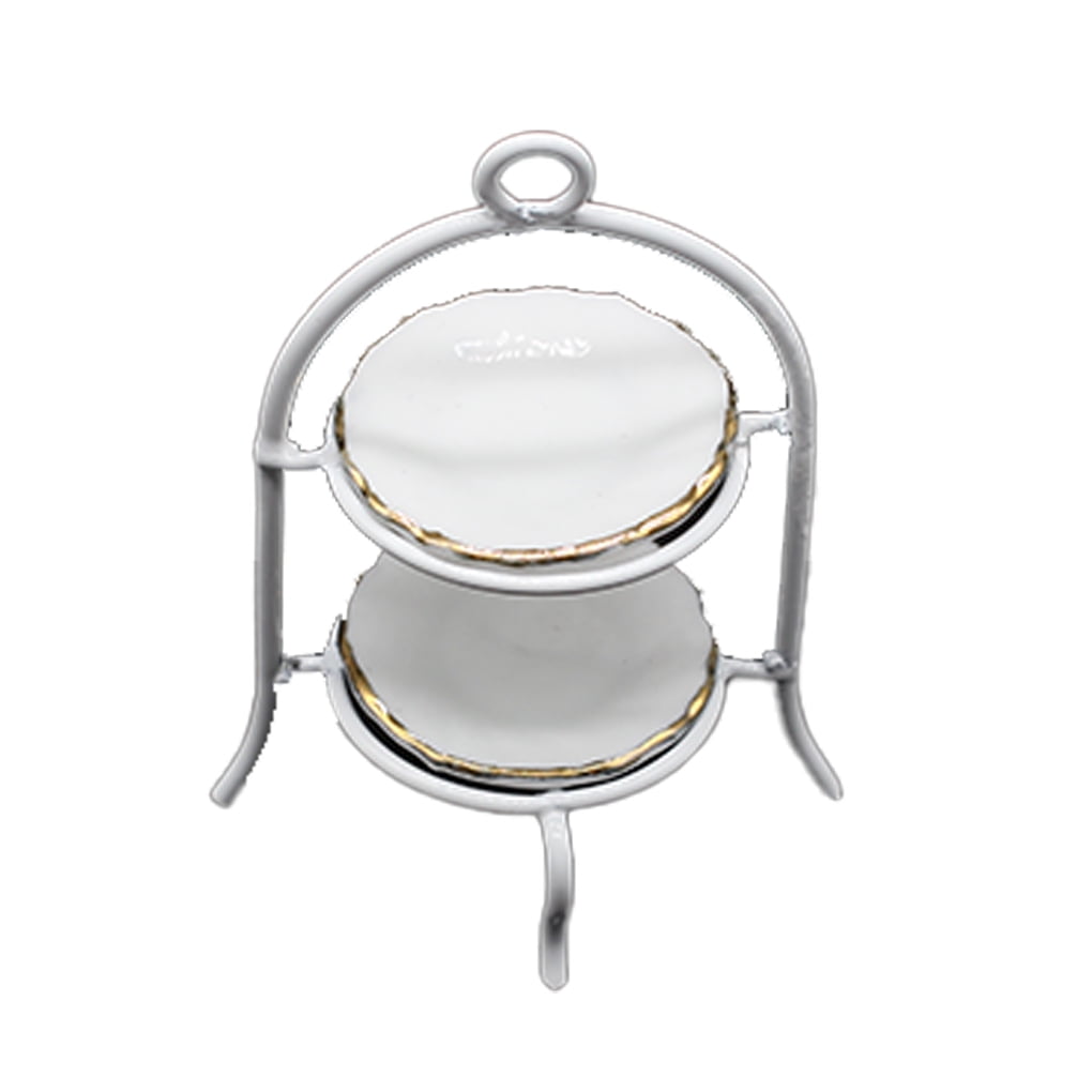 Tssuoun Mini-House Miniature Cake Rack with Two Dishes Dessert ...