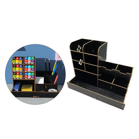 Wooden Pen Organizer DIY Multi-Functional Pen Holder Box Wooden Desk ...