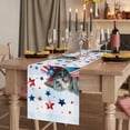 American Flag Cats Burlap Cotton Table Runner 13x70 Inches Long, Red ...