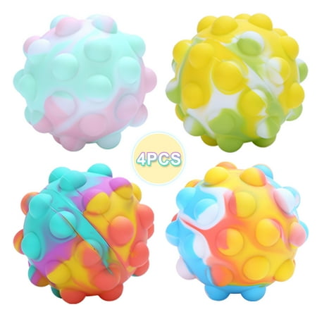 Hoshea Pop Ball Popper Fidget Toy - 4 Pcs Pop It Ball 3D Anti-Pressure ...