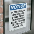 (2 Pack) Please Break Cardboard Boxes Down OSHA Notice Sign 5 Inch X 3. ...