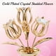 Matashi 24K Gold Plated Crystal Studded Flower Ornament in a Vase with ...
