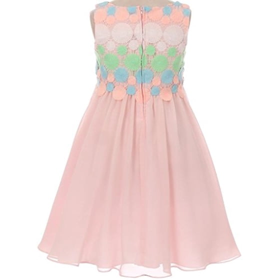 Dreamer P - Big Girls' Embroidery Flowy Chiffon Knee Length Summer ...