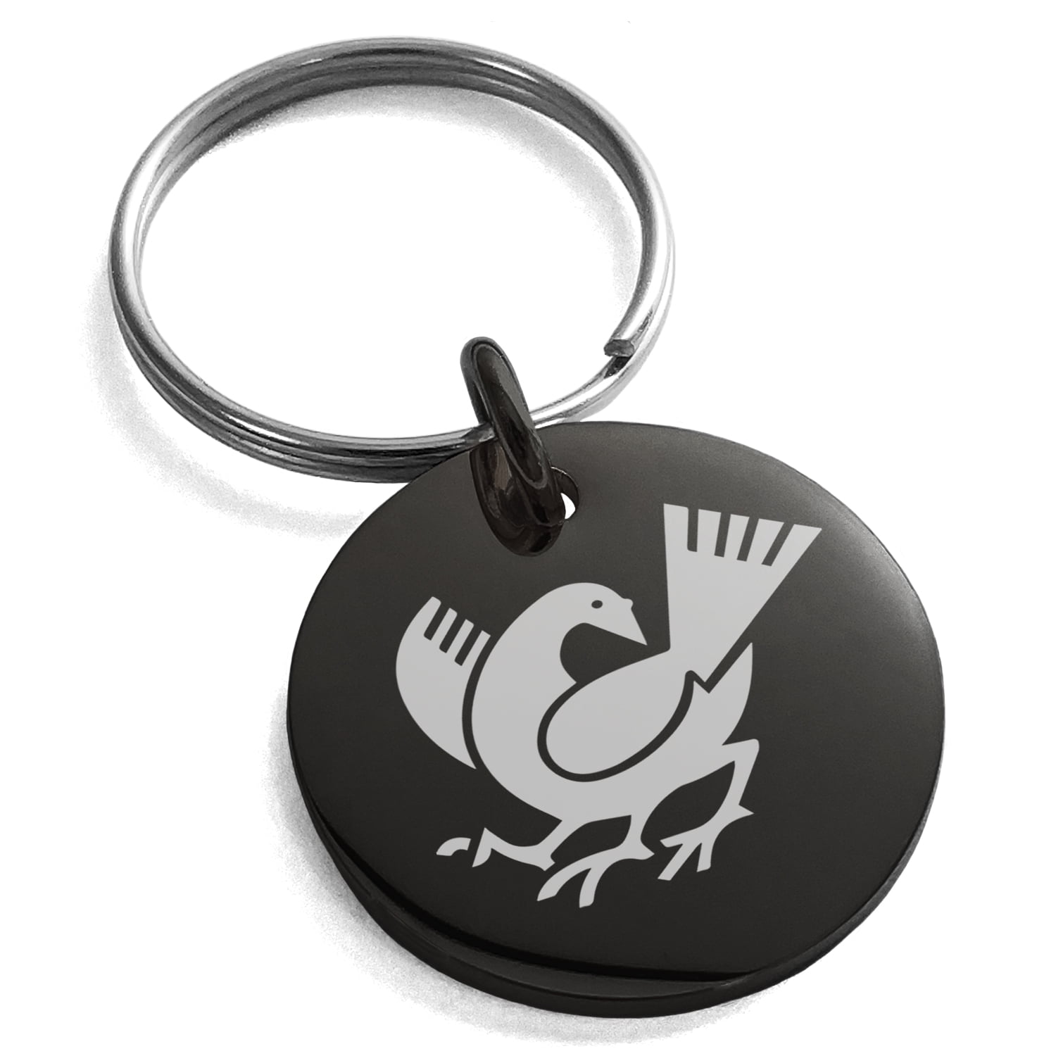 Stainless Steel Yata Crow Kamon Crest Engraved Small Medallion Circle ...