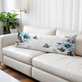 Blue Gray Daisy Butterfly Body Pillow Cover Floral Botanical Watercolor ...