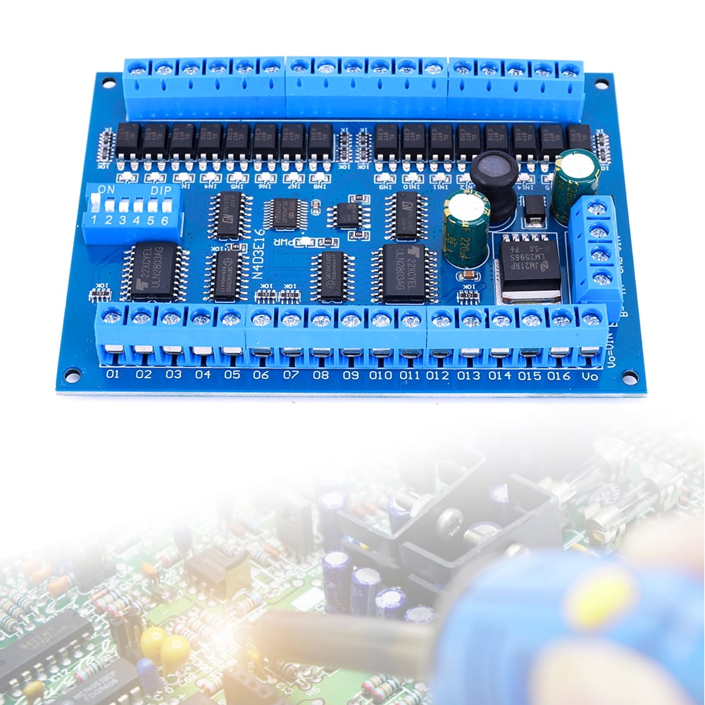 DC 12V 24V PLC IO Expansion Board 16 Input 16 Output 03 06 16 Modbus ...