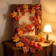 BiFandian Artificial Maple Leaf Pumpkin Garland, Rattan Fall Wreath ...