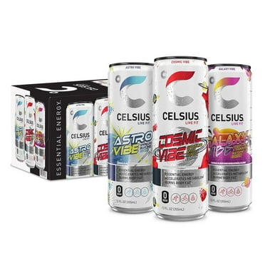 CELSIUS Space Vibe Variety 12 Pack (12oz Cosmic Vibe, Galaxy Vibe ...