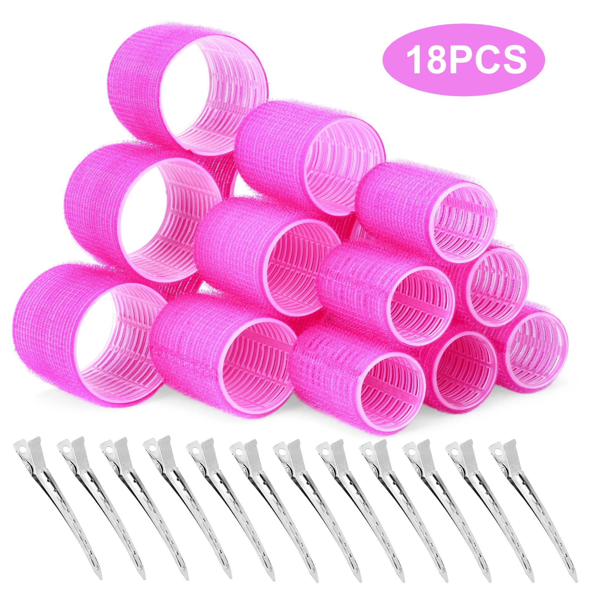 Eeekit 30pcs Self Grip Hair Rollers Set With 18pcs 3 Sizes Heatless