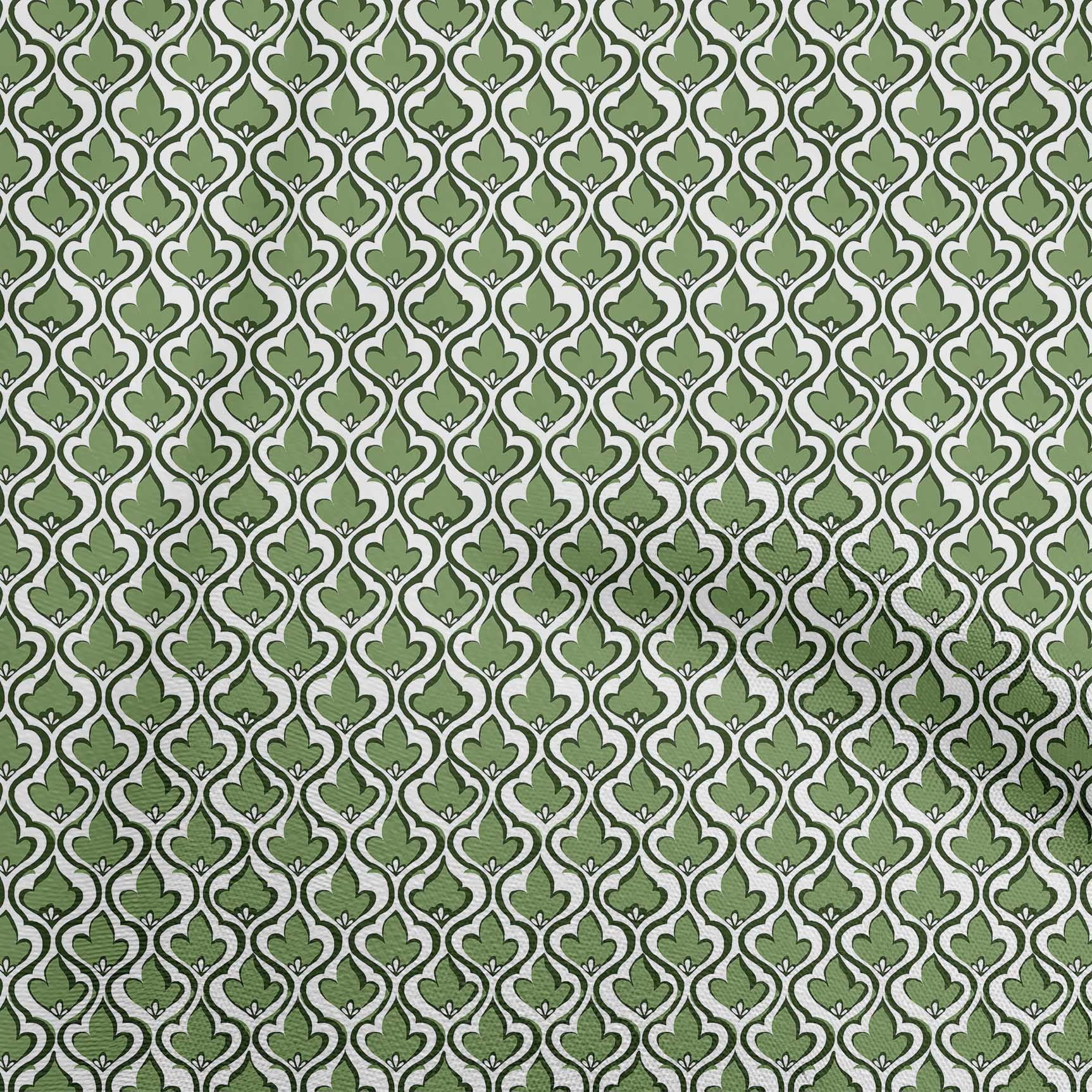 oneOone Viscose Chiffon Green Fabric Ogee Dress Material Fabric Print ...
