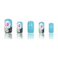 24 Pieces Green Daisy Pattern Medium Square Press-On Nails - Removable ...