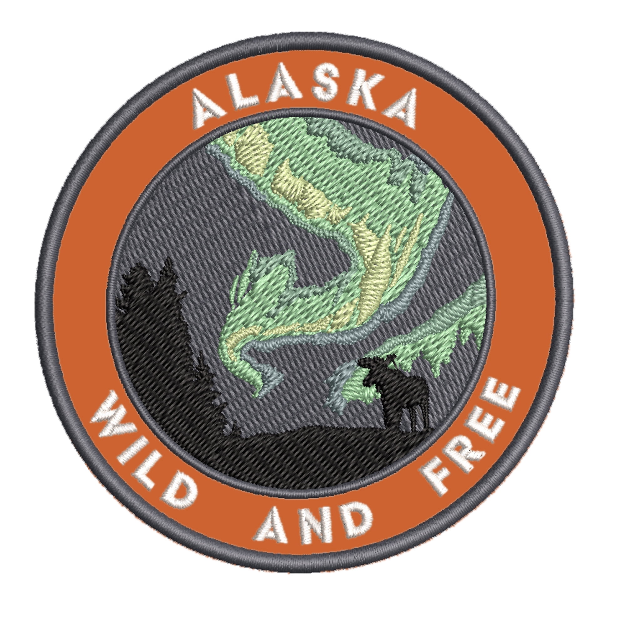 Alaska, Wild And Free 3.5 Inch Iron Or Sew On Embroidered Fabric Badge ...