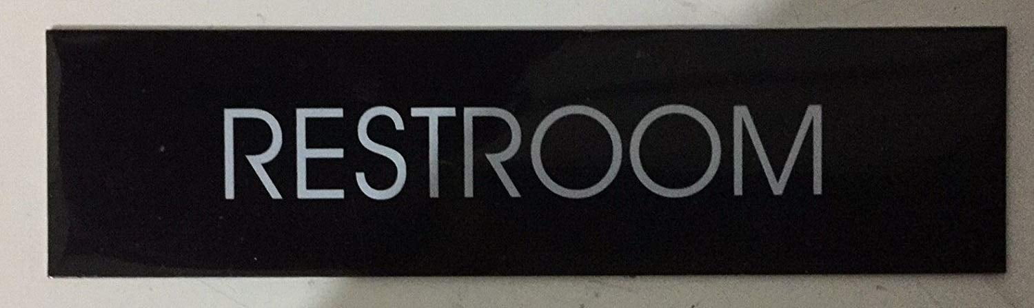 RESTROOM SIGN (BLACK ALUMINUM 2 X7.75) - Walmart.com