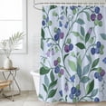 Blueberries Bell Flowers Shower Curtain Set, Waterproof Shower Curtains ...