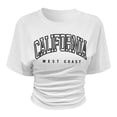 CUSTG Casual T-Shirts For Women Simple Solid Color Fashion Design Short ...