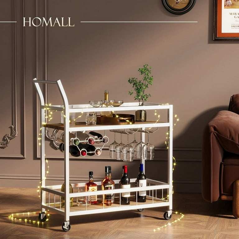 Distressed White Bar Carts