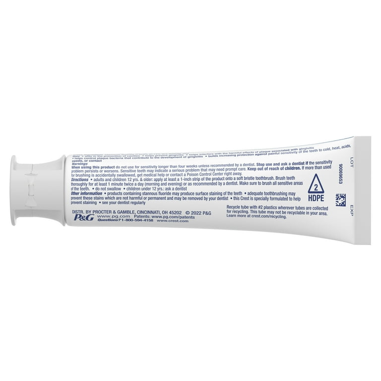 Crest Toothpaste Tube Back