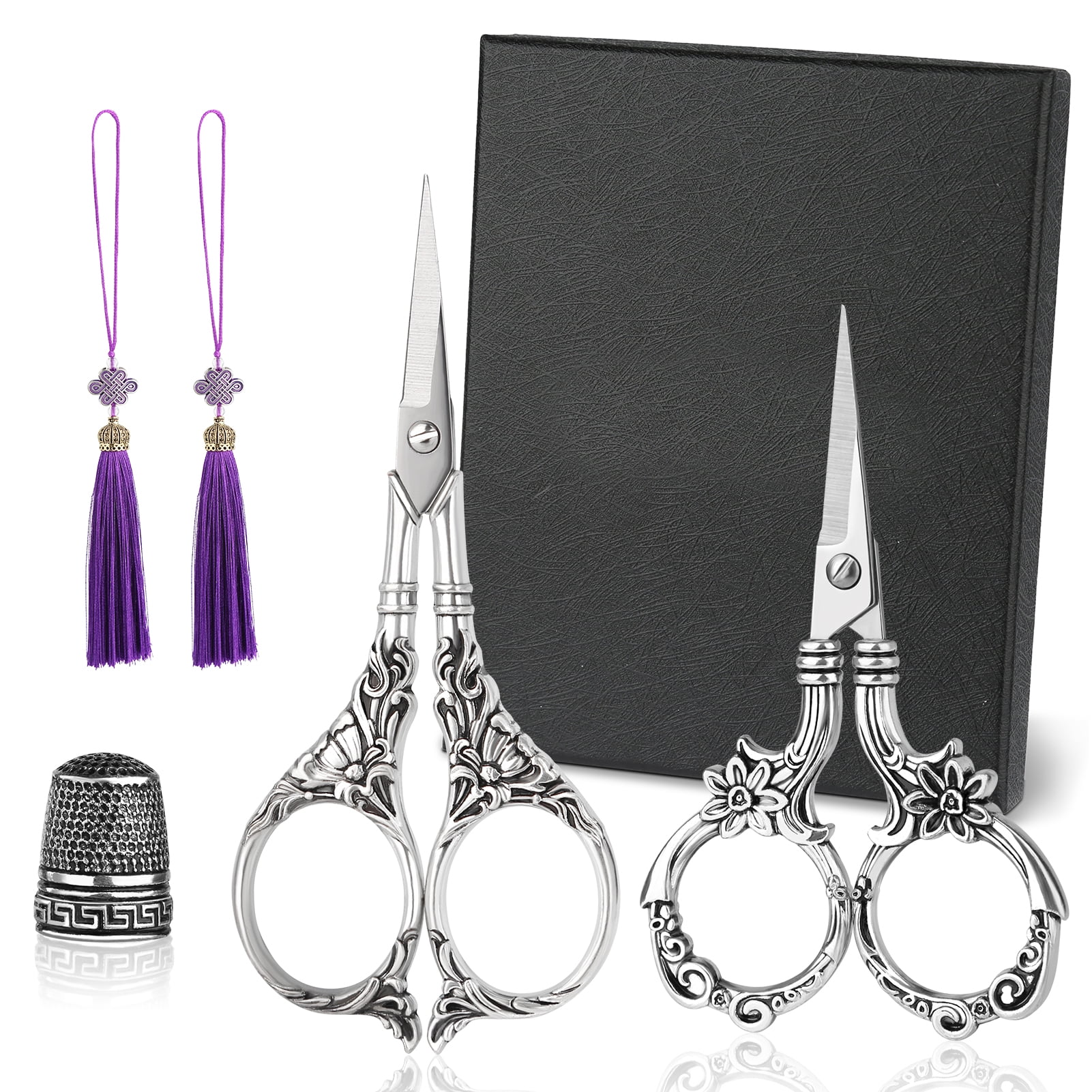Jupean Vintage European Style Scissors,Stainless Steel,Embroidery ...