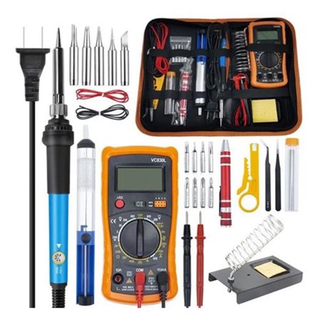 19-Piece Soldering Iron Set with Digital Display and Temperature ...
