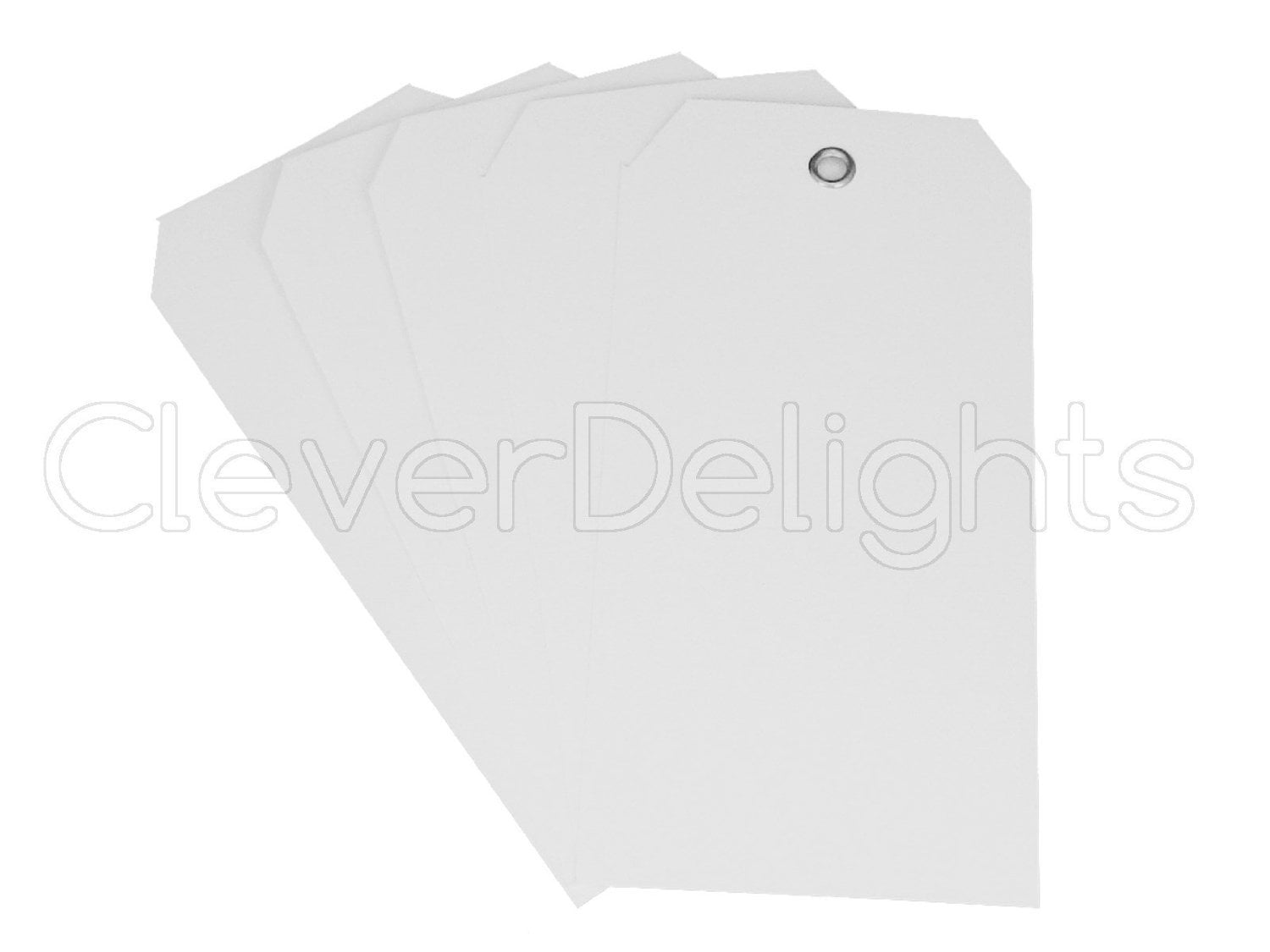 100 Pack - CleverDelights White Plastic Tags - 4.75" x 2.375" - Tear ...