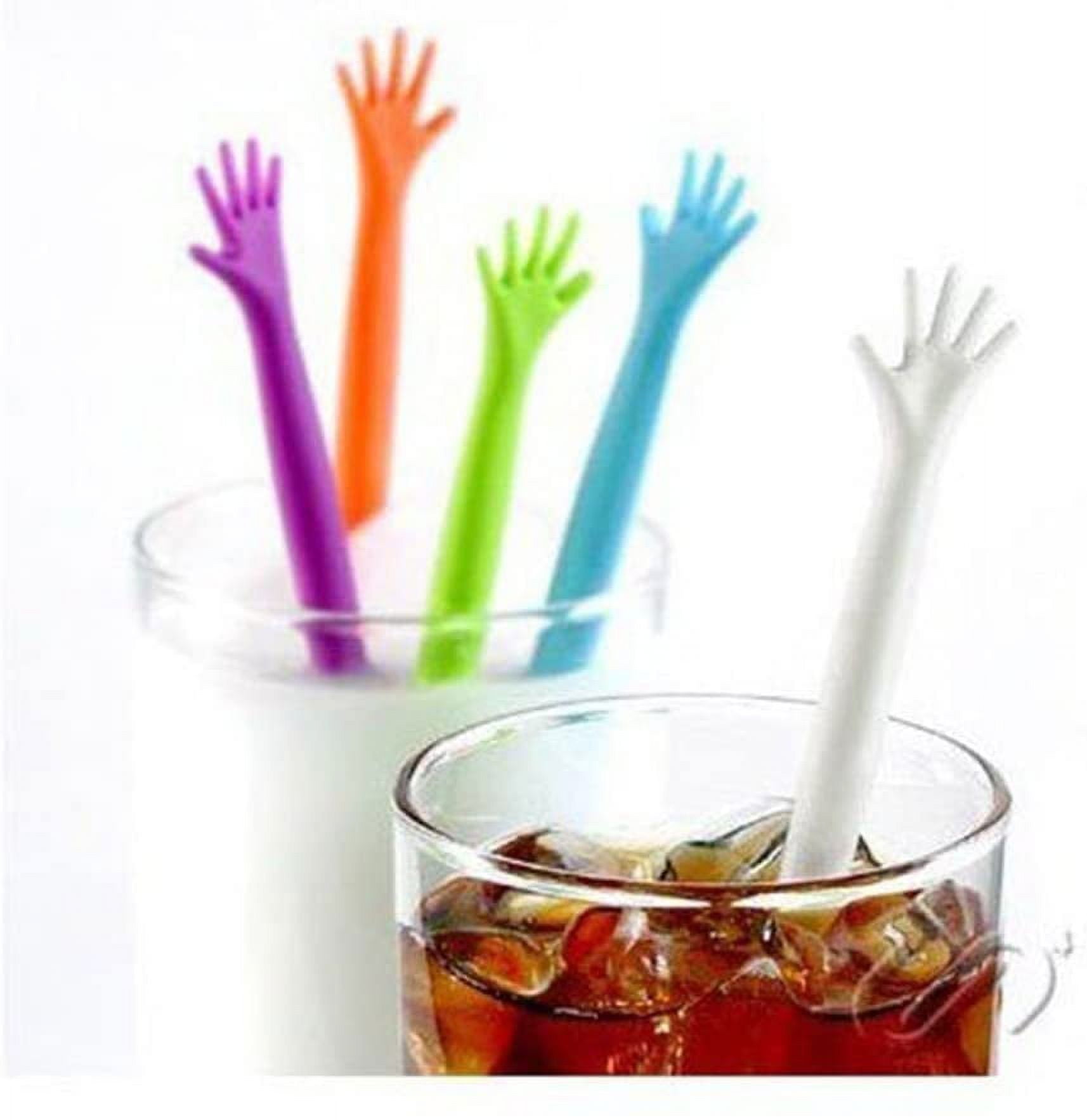 5 piezas creativas y lindas con forma de mano Help Me, agitadores para ...