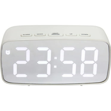 Infinity Instruments White Digital Tabletop Alarm Clock - Walmart.com