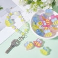 42Pcs 7 Colors Transparent Acrylic Beads with Enamel Frosted Bee Mixed ...