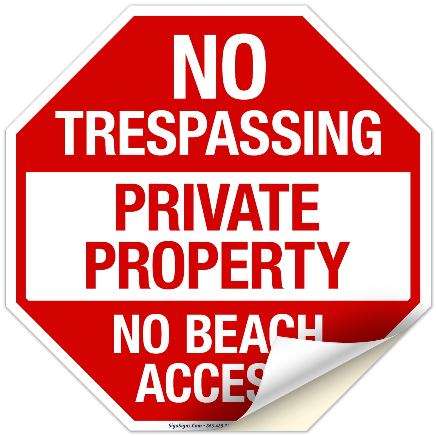 No Trespassing Private Property No Beach Access Sign, - Walmart.com