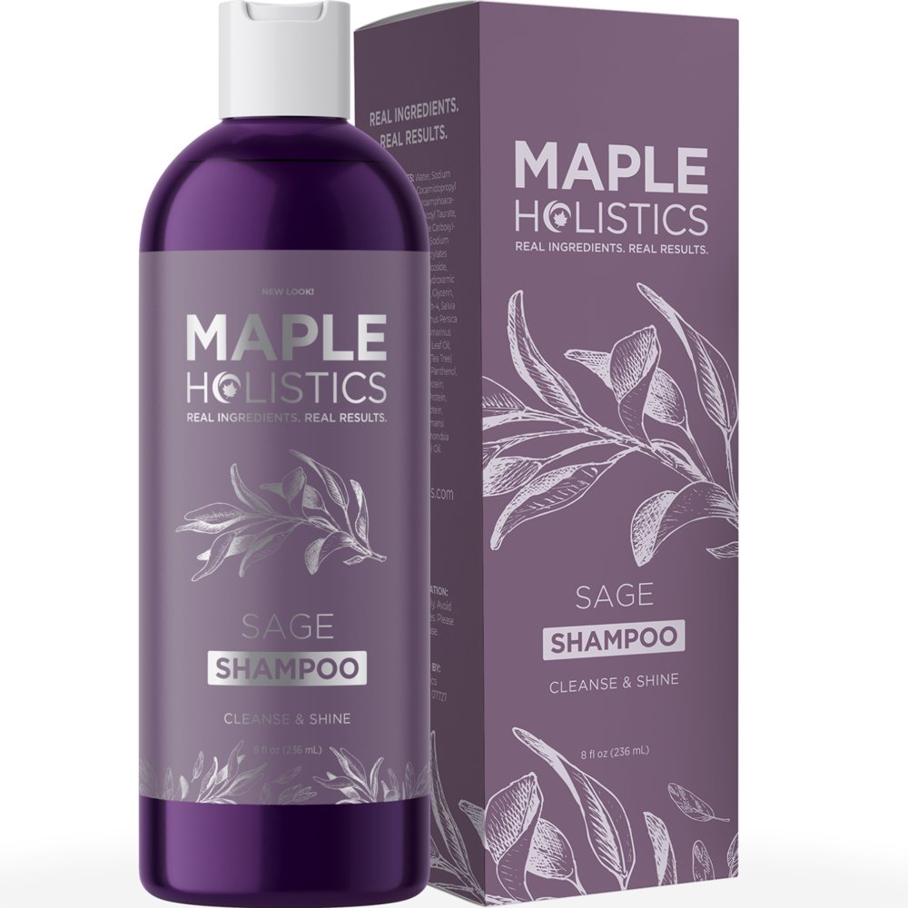 Maple Holistics Sage Essential Oil Shampoo for Dry Damaged Hair, 8oz ...