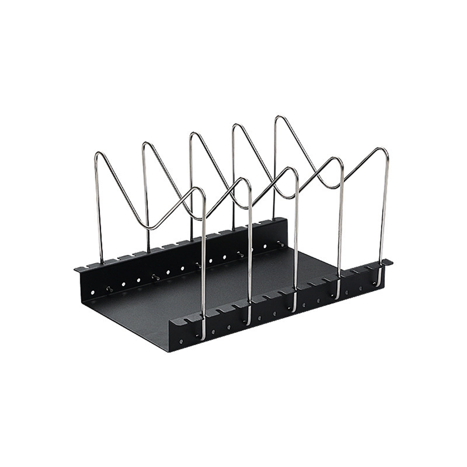 Jaspee Vertical Separated Pot Cover Storage Rack Kitchen Pot Bowl Rack ...