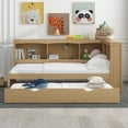 Euroco Wood Twin Size Daybed with Trundle, Storage Cabinets with ...