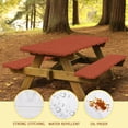 Brick Red Solid Picnic Table Cover with Bench Covers Minimalist Cloth ...